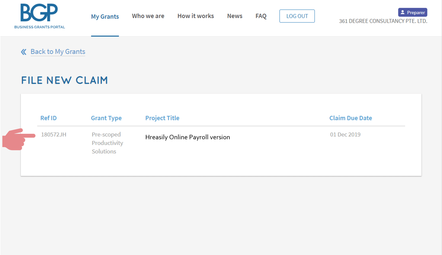 Xero PSG Claim Guide – 361DC