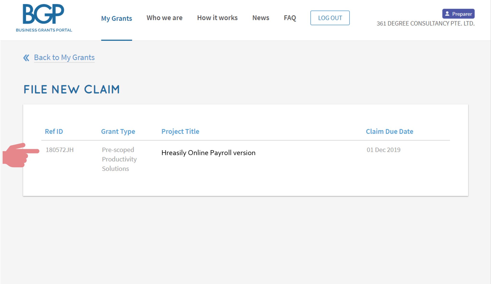 Xero PSG Claim Guide – 361DC